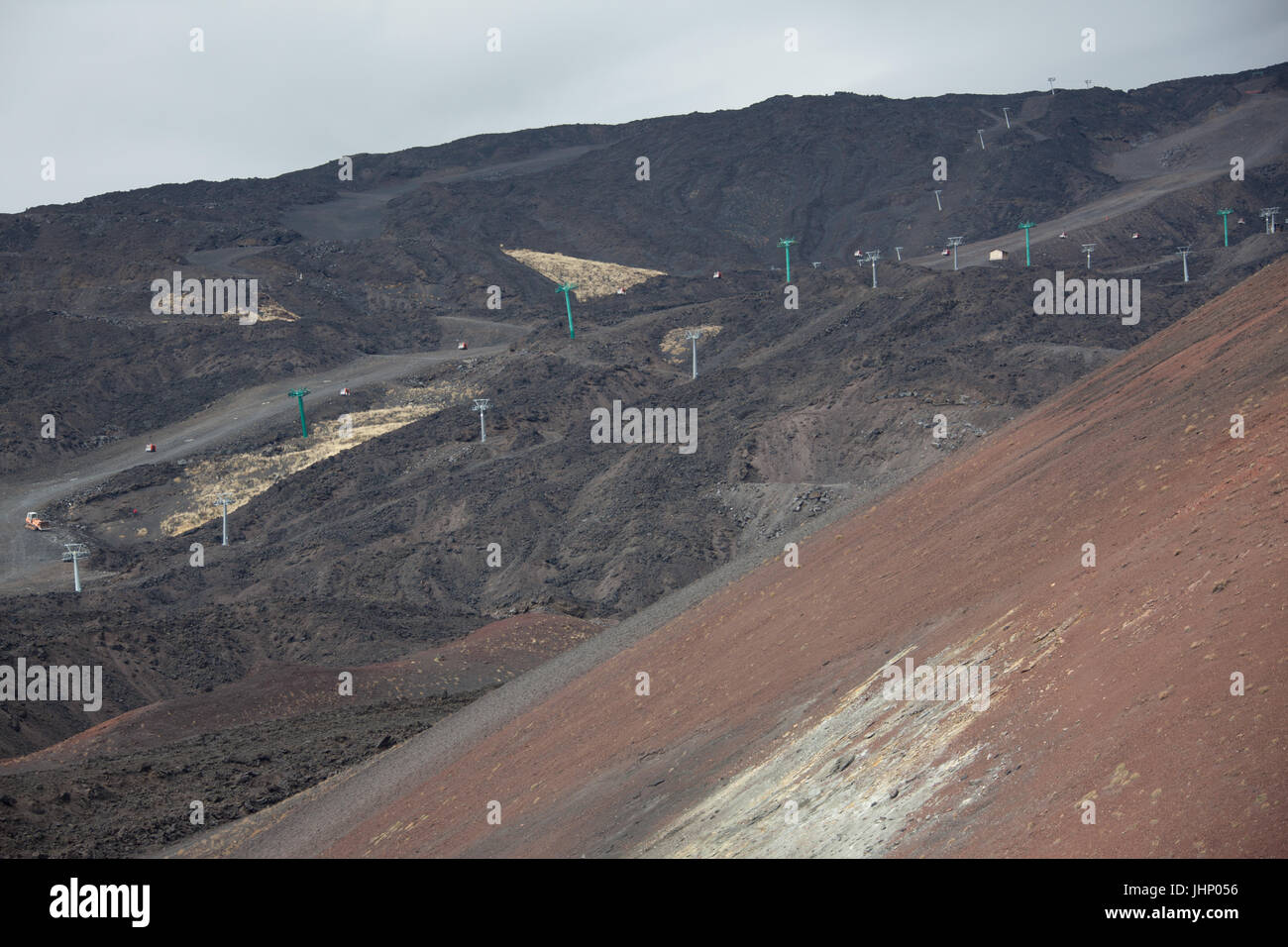 Sicily, Italy, Italia, Volcan Ethna, with lava fields from eruption and ...