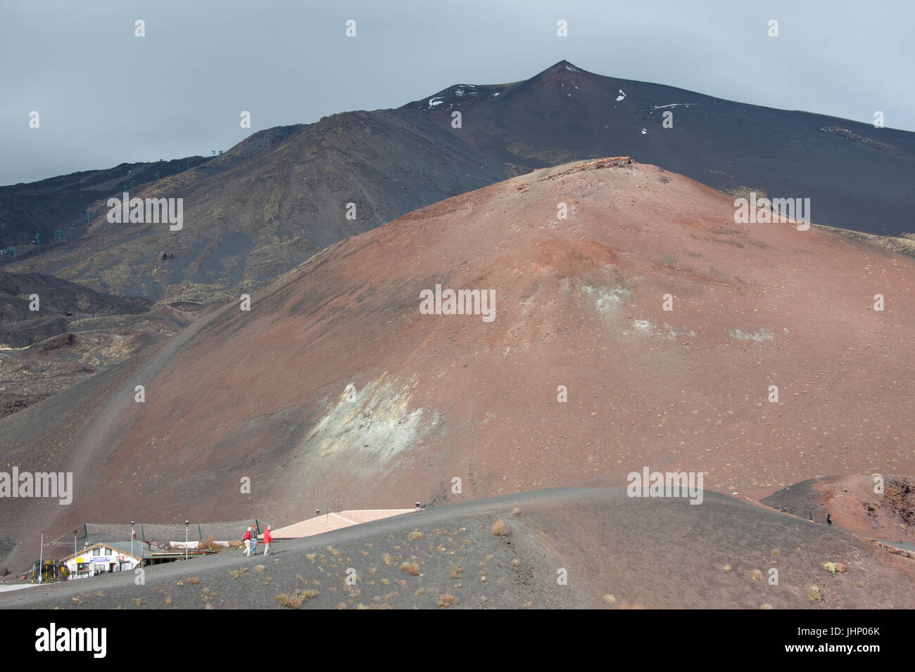 Sicily, Italy, Italia, Volcan Ethna, with lava fields from eruption and ...