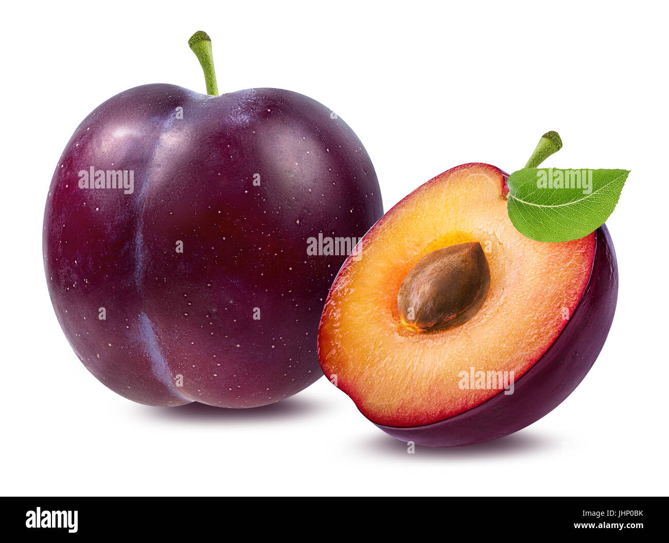 plum on a white background Stock Photo - Alamy