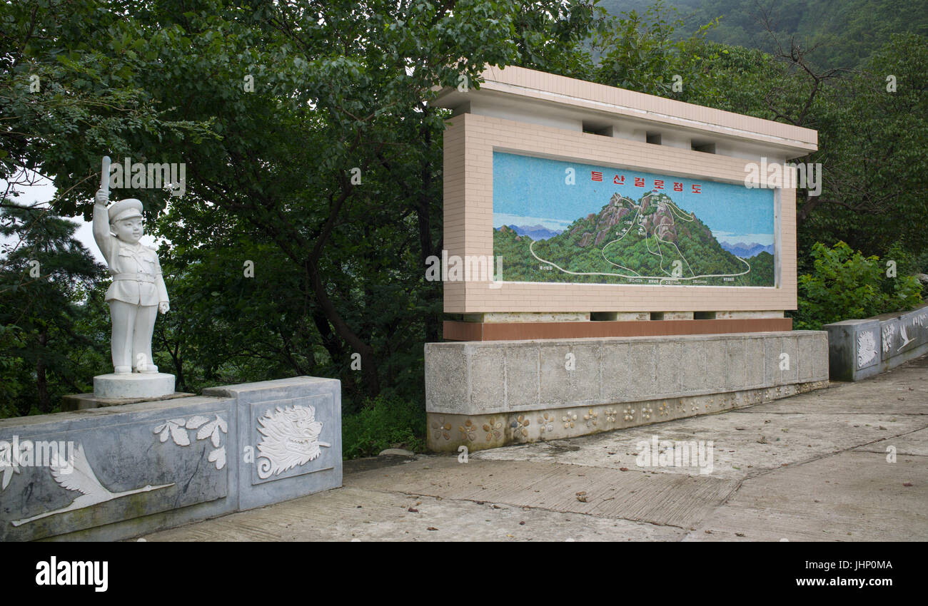 Wall mounted map to guide tourists walking around and up hill in ...