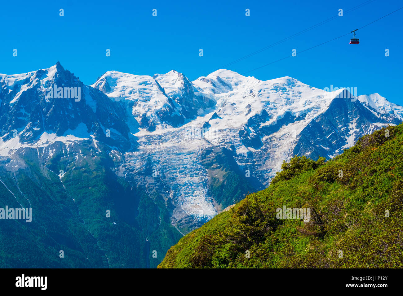 Mont blanc massif with brevent cable car hi-res stock photography and ...