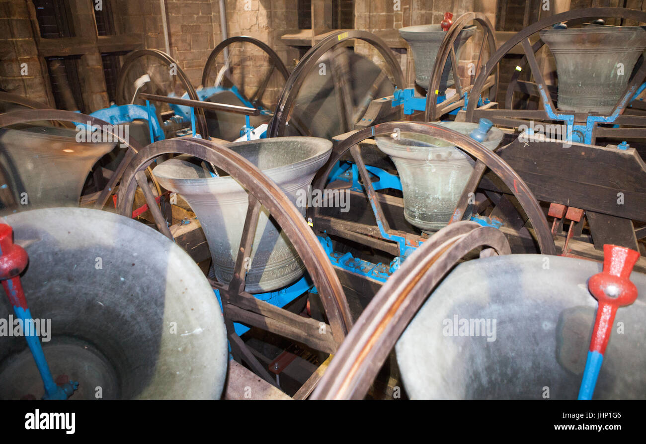 The tower contains a ring of 12 bells, plus 3 semitone bells and a ...