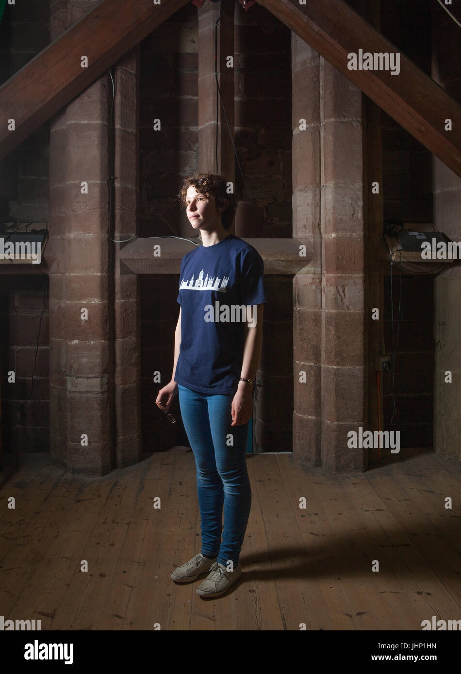 17-year-old Saskia Frisby pictured in 2016 in Worcester Cathedral bell ...