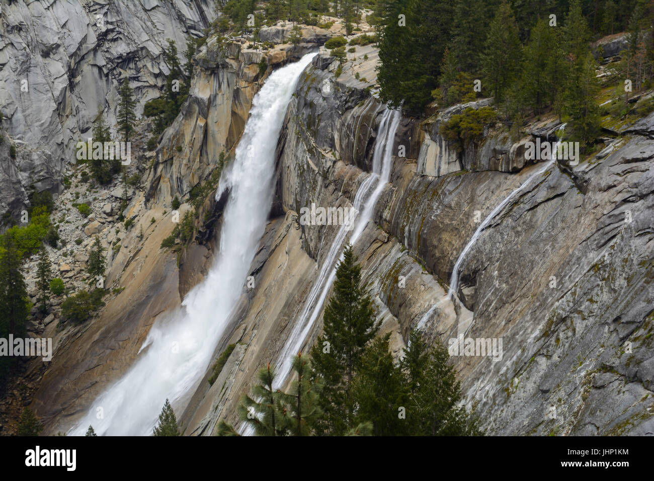 Side view of Nevada Falls off the Mist Trail in Yosemite National Park ...