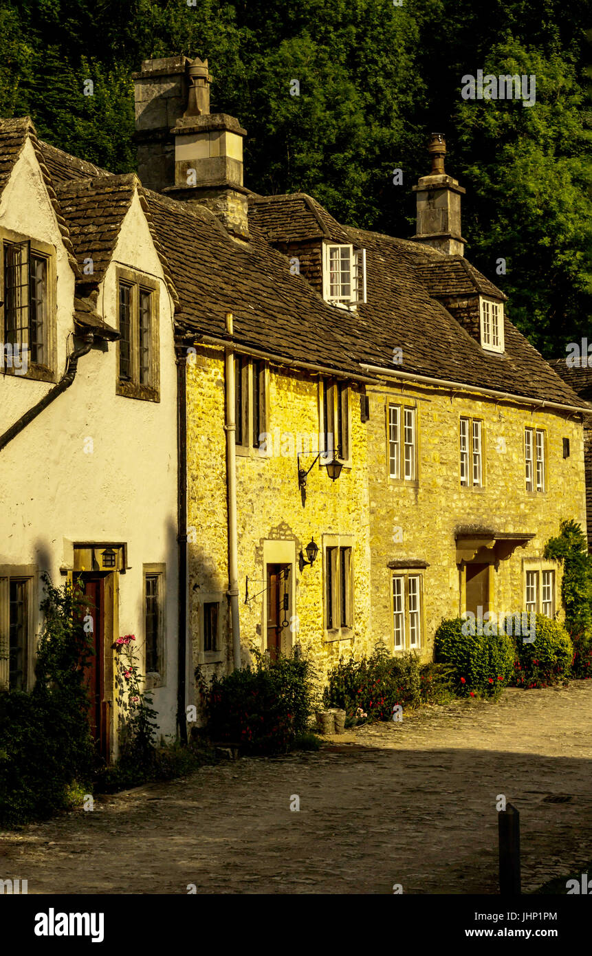 old English town and beautiful historic buildings, old street ...