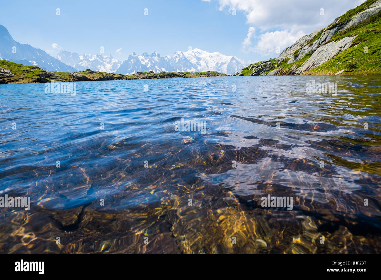 Mont Blanc with Cheserys lake, Chamonix, France Stock Photo - Alamy