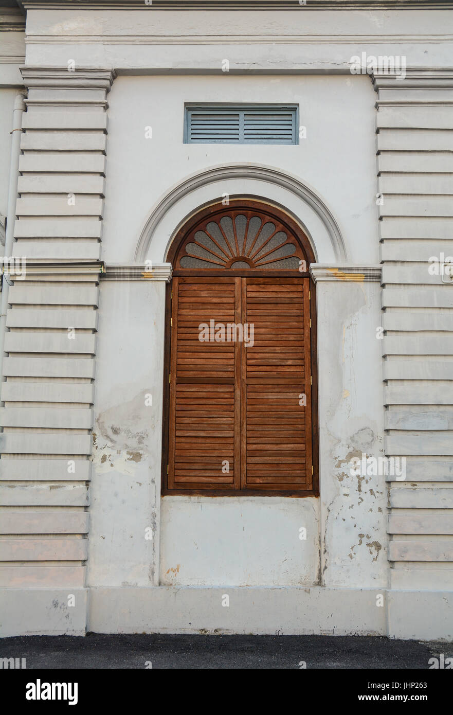Details of an old building in Penang, Malaysia. Penang is a state ...