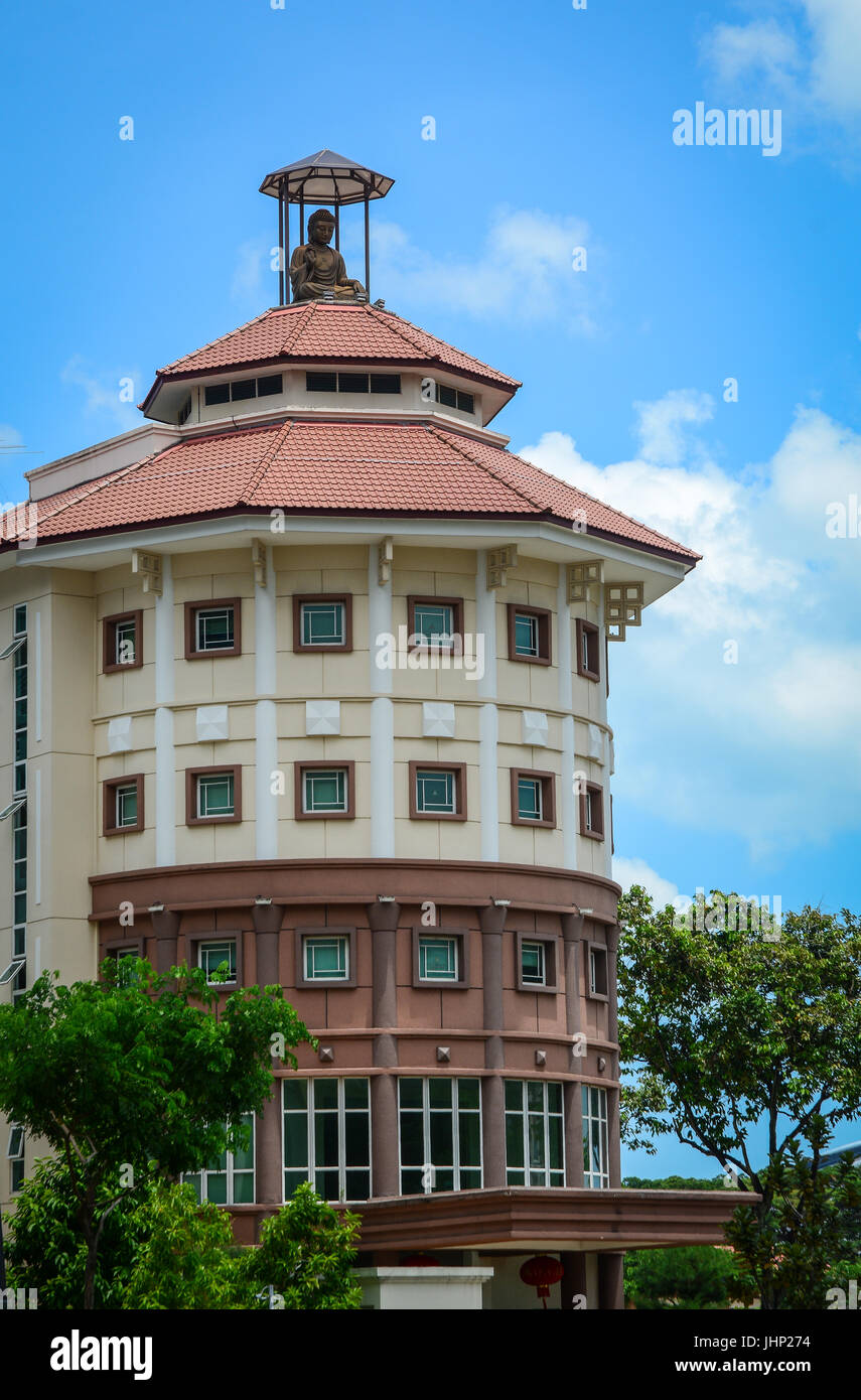 Singapore - Mar 12, 2016. A modern pagoda building at downtown in ...
