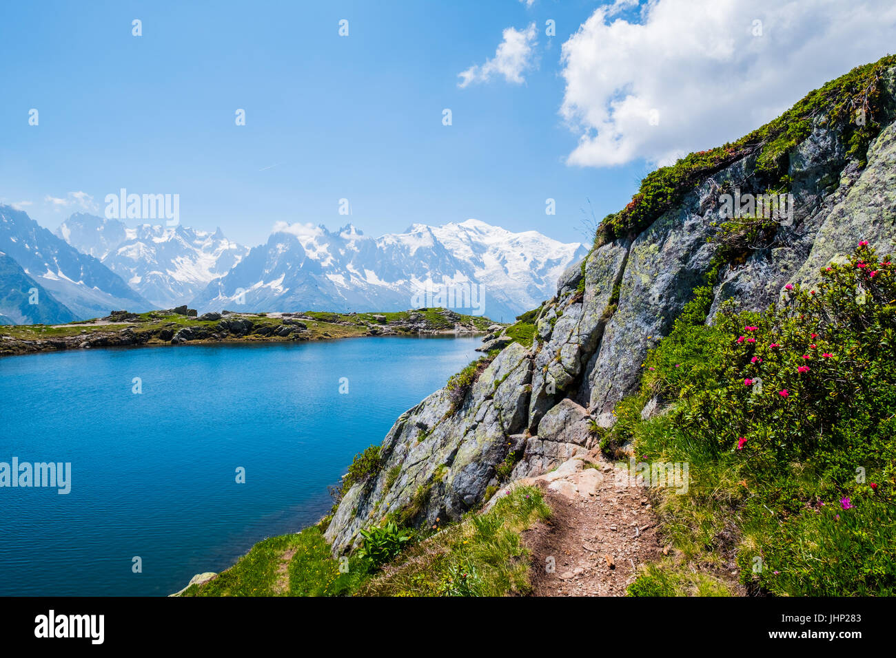 Mont Blanc with Cheserys lake, Chamonix, France Stock Photo - Alamy
