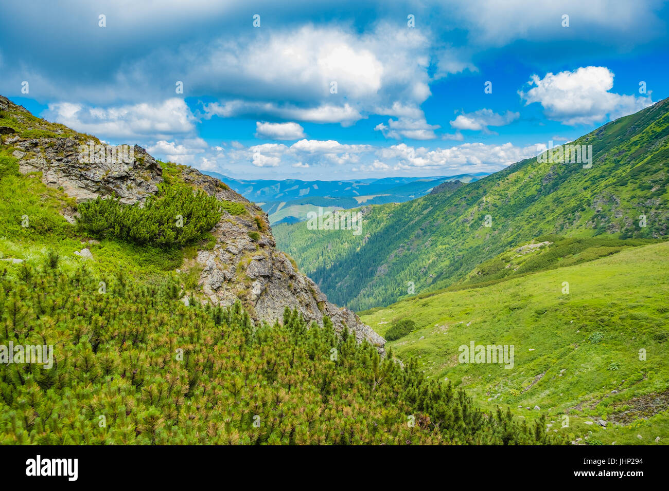 hiking in Romanian beautiful nature Stock Photo - Alamy