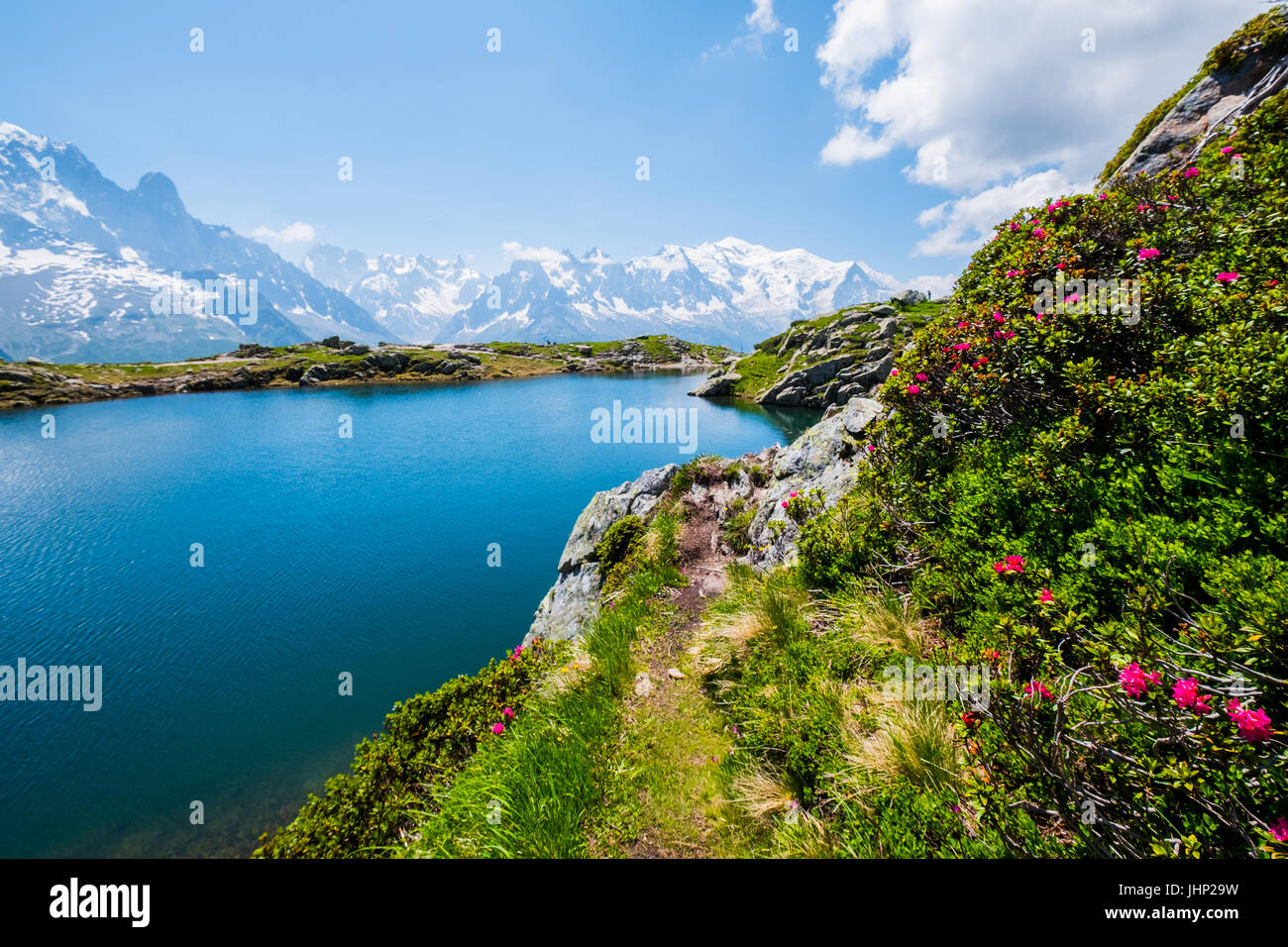 Mont Blanc with Cheserys lake, Chamonix, France Stock Photo - Alamy