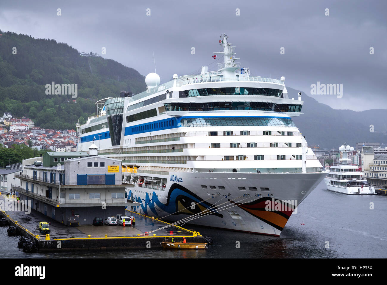 AIDAluna in Bergen, Norway. AIDAluna is a Sphinx class cruise ship ...