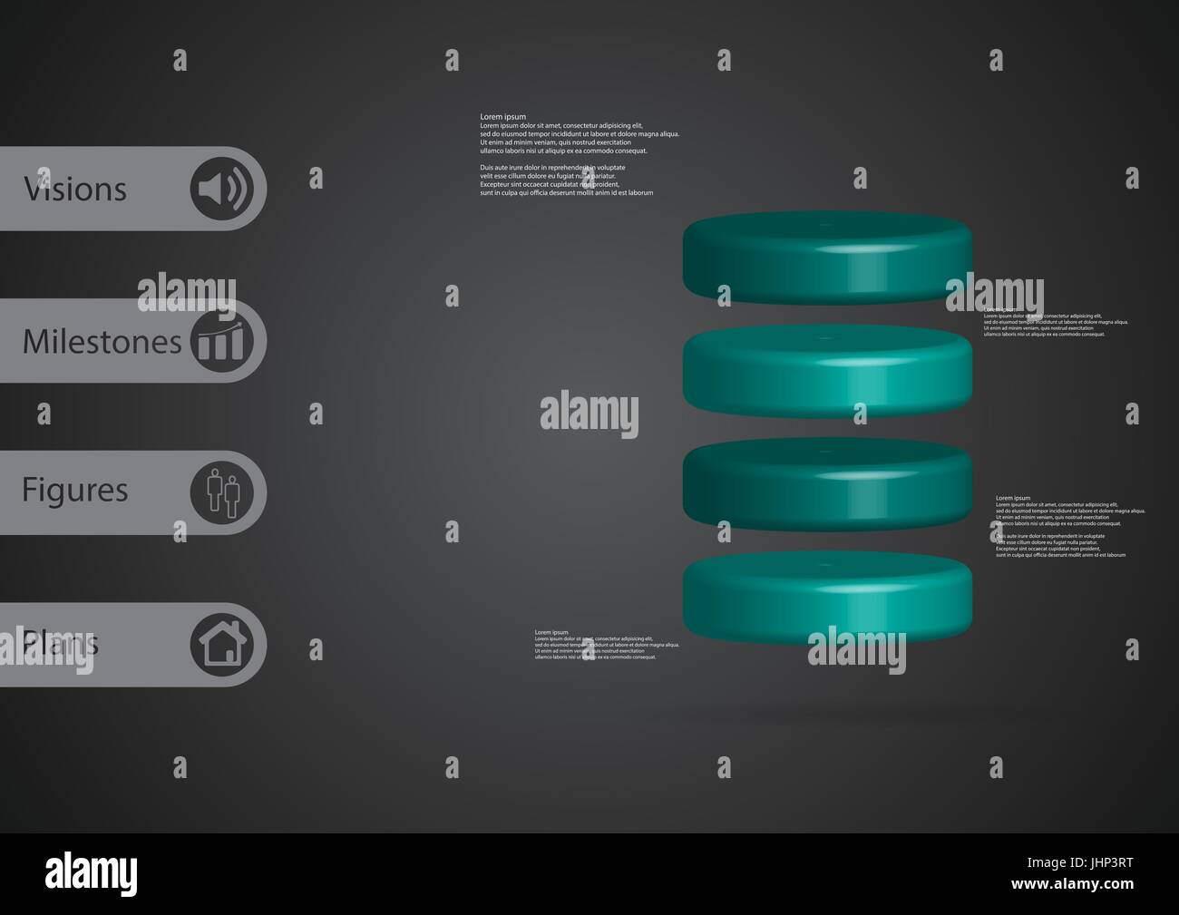 3D illustration infographic template with motif of cylinder ...