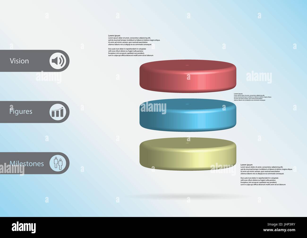 3D illustration infographic template with motif of cylinder ...
