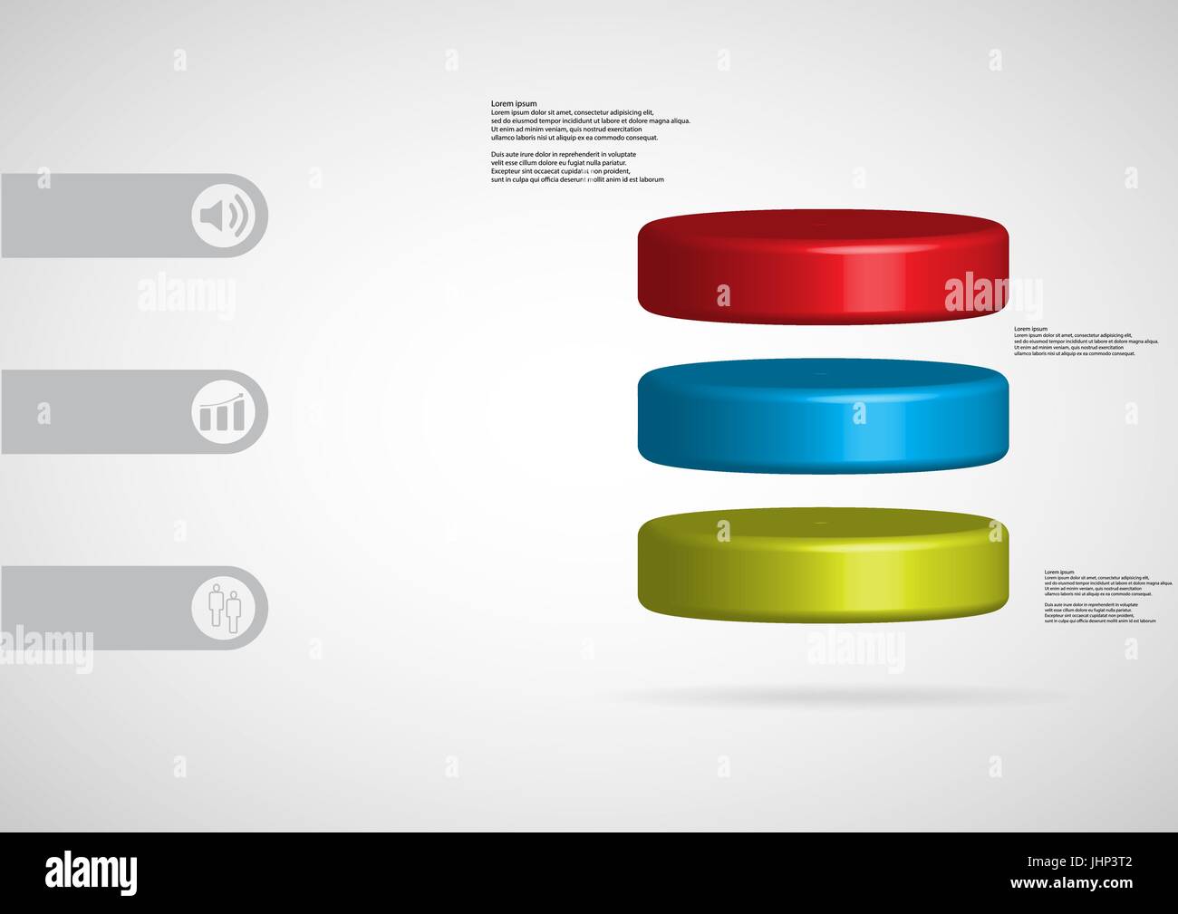 3D illustration infographic template with motif of cylinder ...
