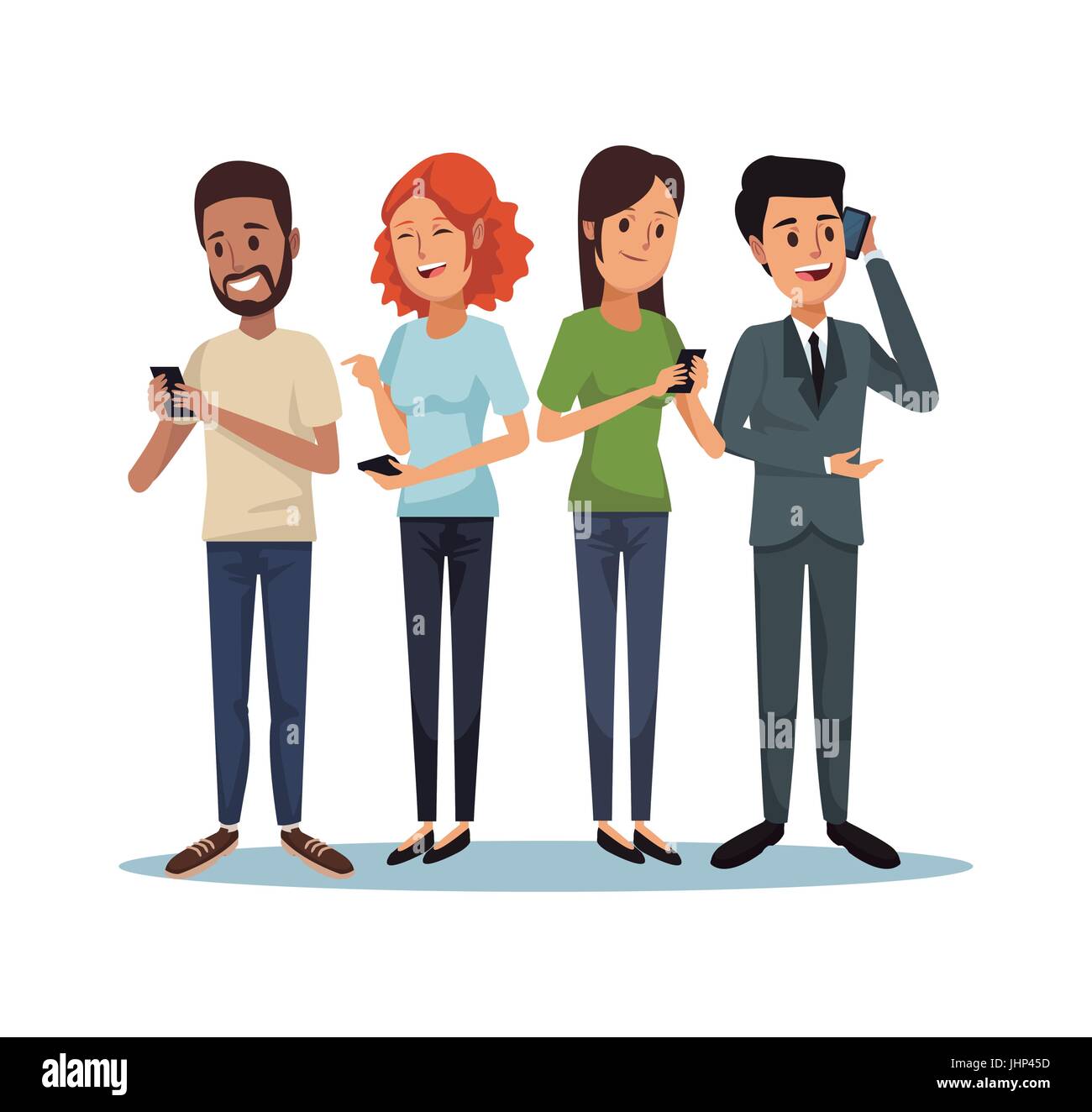 white background with set people social network communication Stock ...