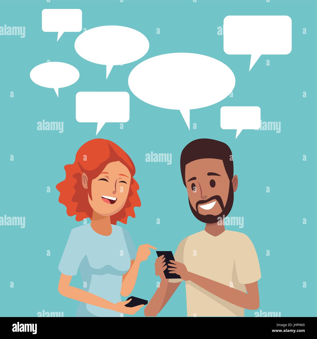 color background with couple people social network communication with ...