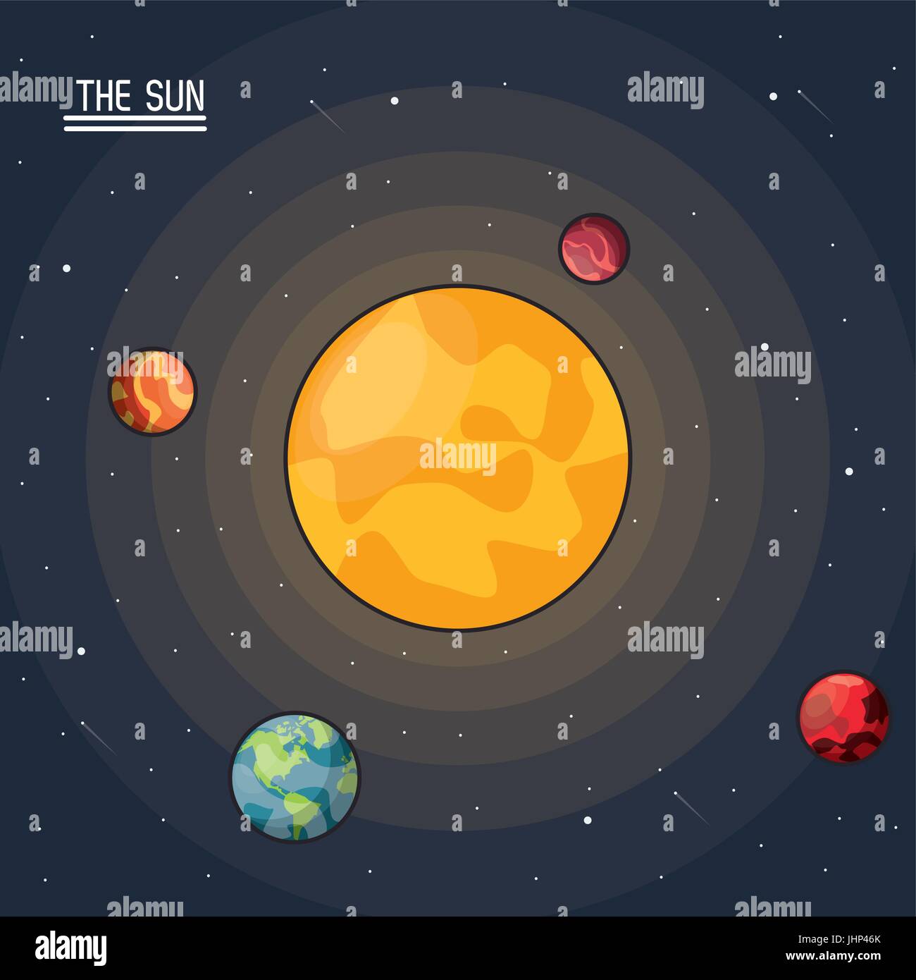 colorful poster of the sun in the space Stock Vector Image & Art - Alamy