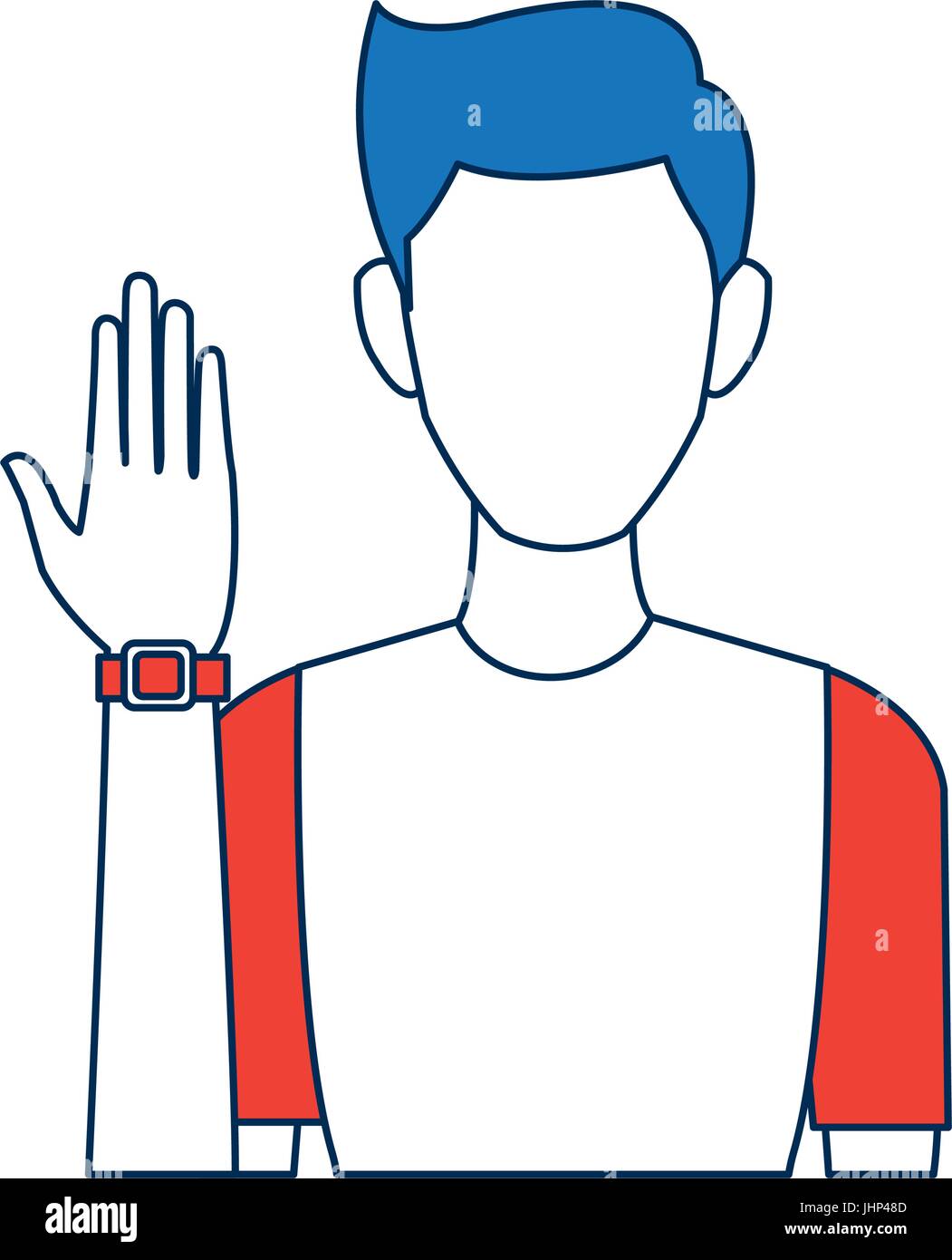 portrait young man wearing smartwatch Stock Vector Image & Art - Alamy
