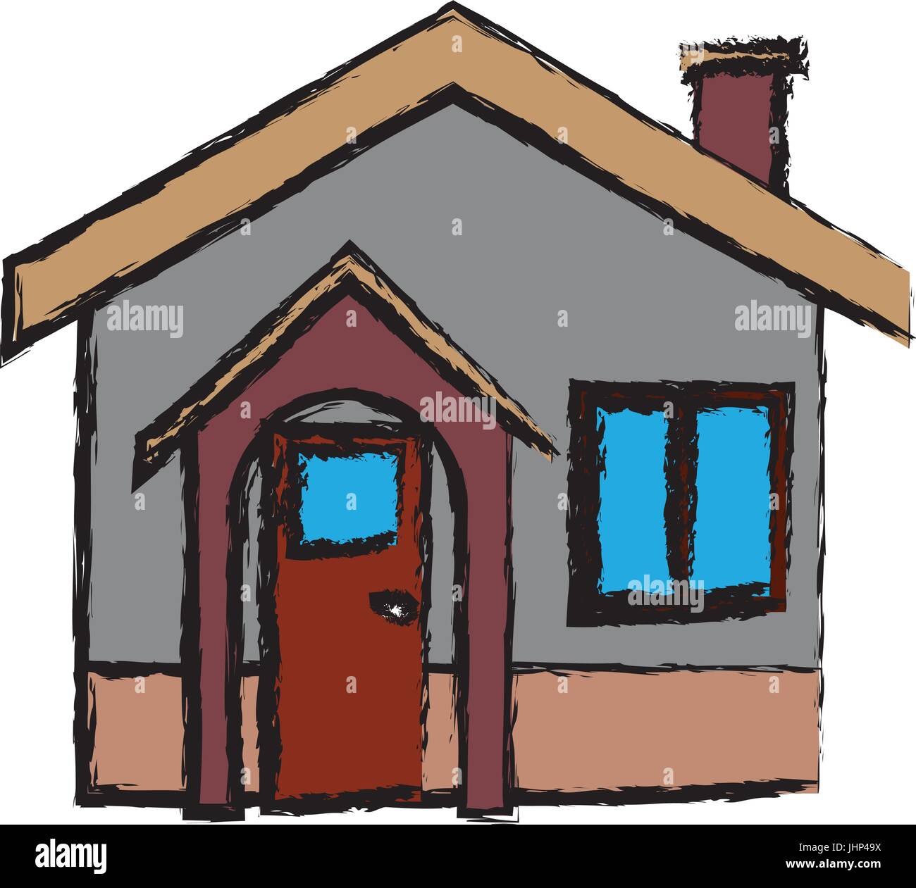 facade house home stairs chimney door exterior Stock Vector Image & Art ...