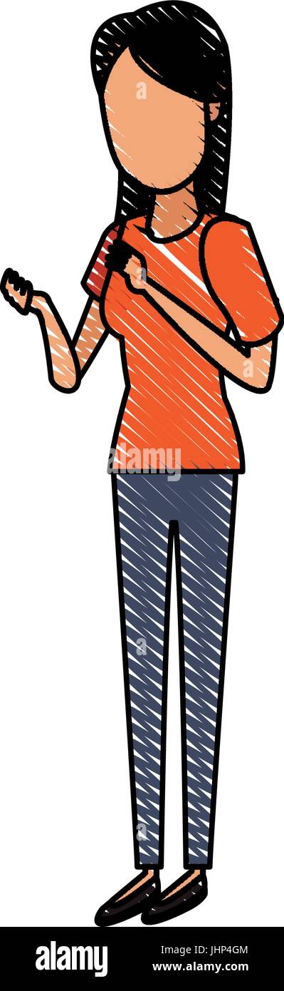 young woman standing cartoon image Stock Vector Image & Art - Alamy