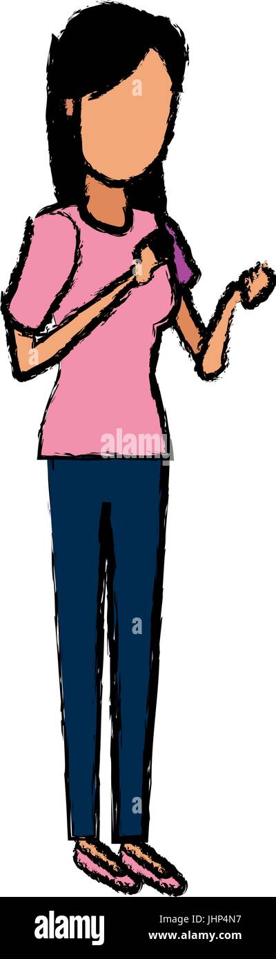 young woman standing cartoon image Stock Vector Image & Art - Alamy