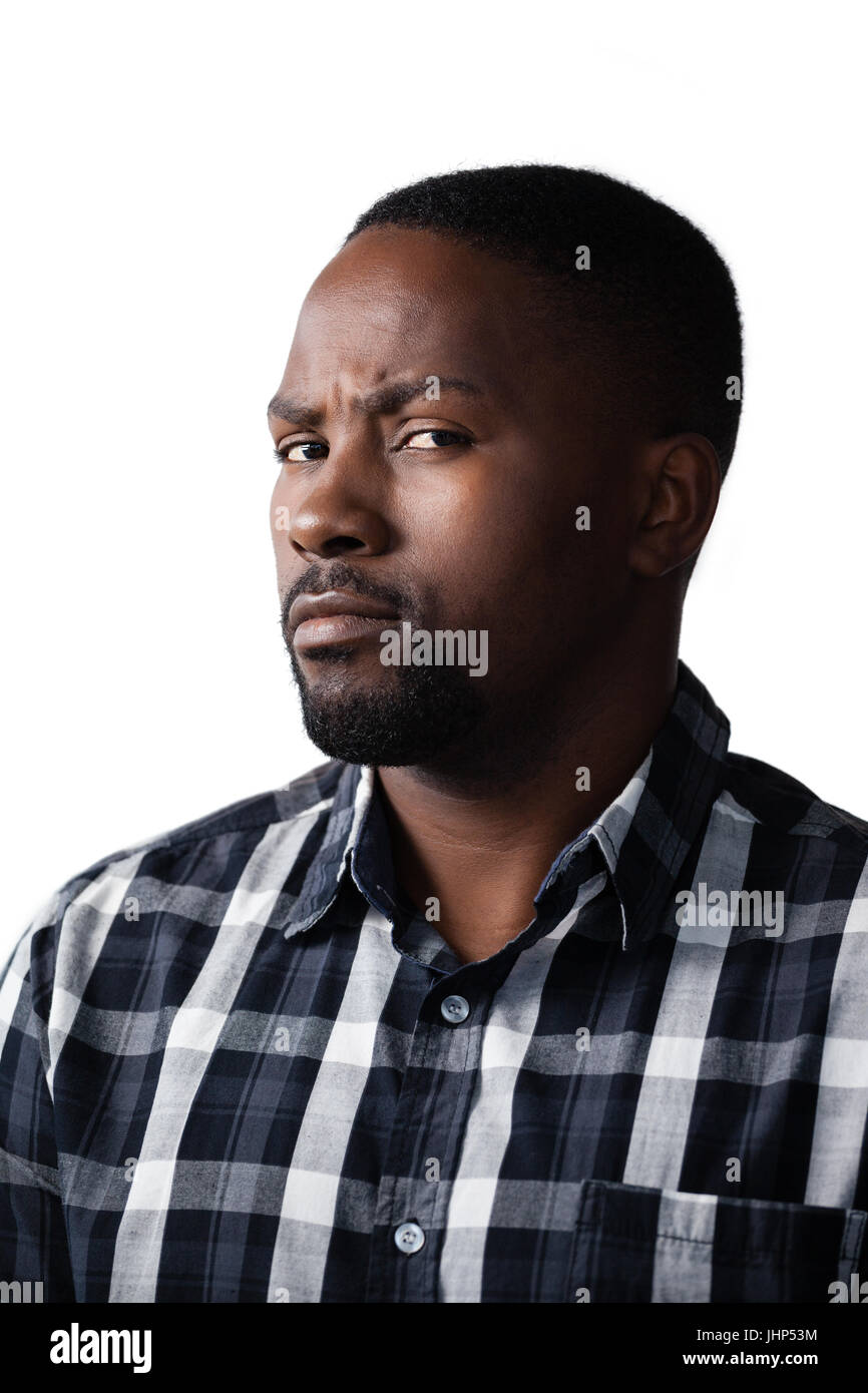 Portrait of man standing against white background Stock Photo - Alamy
