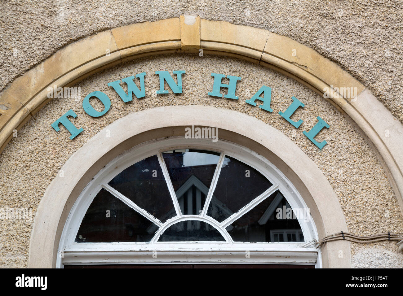 Town Hall Sign on Building Facade Stock Photo - Alamy