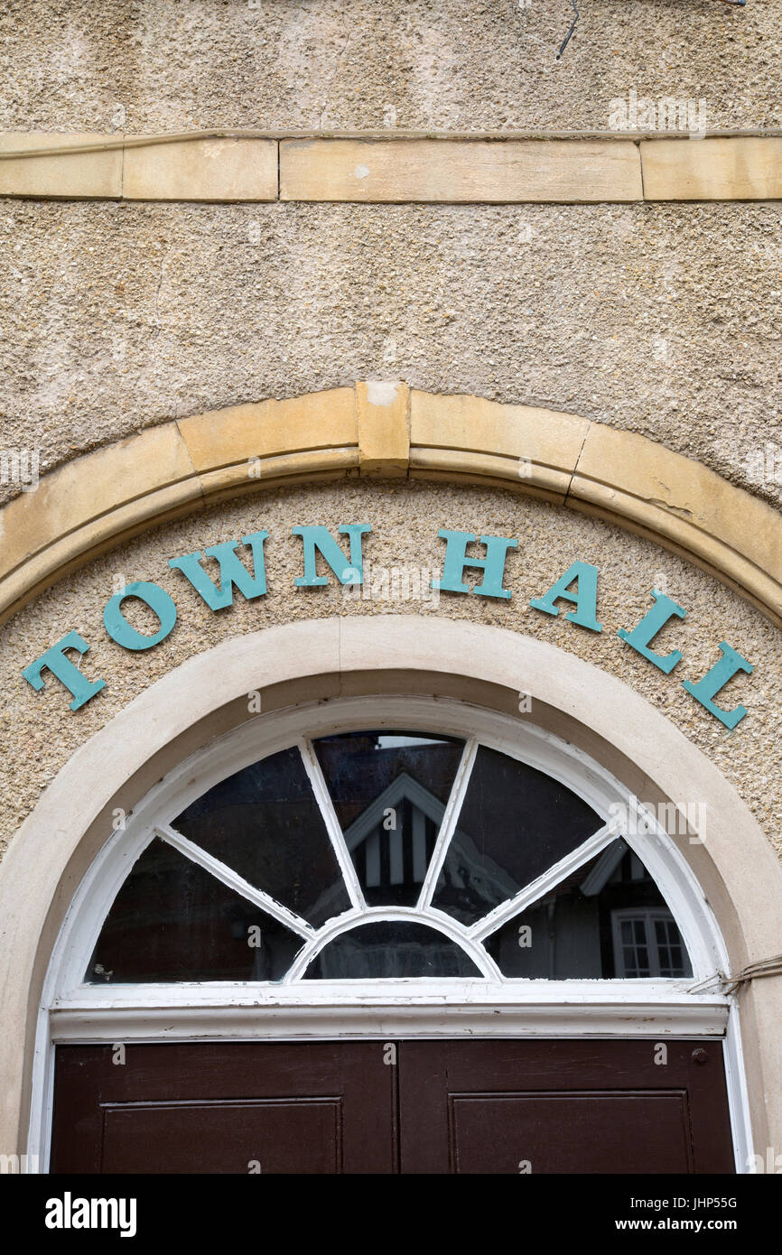 Town Hall Sign on Building Facade Stock Photo - Alamy