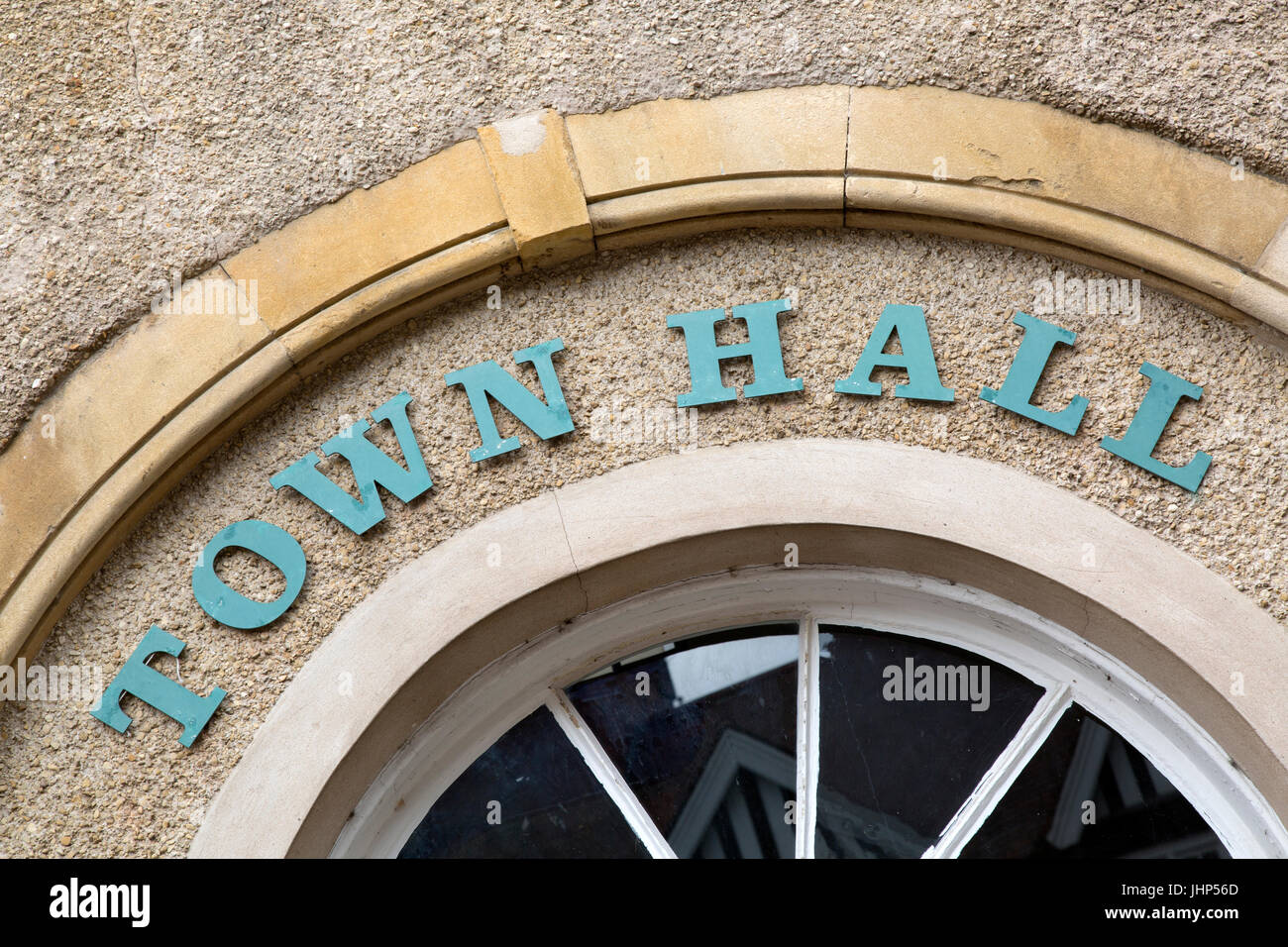 Town Hall Sign on Building Facade Stock Photo - Alamy