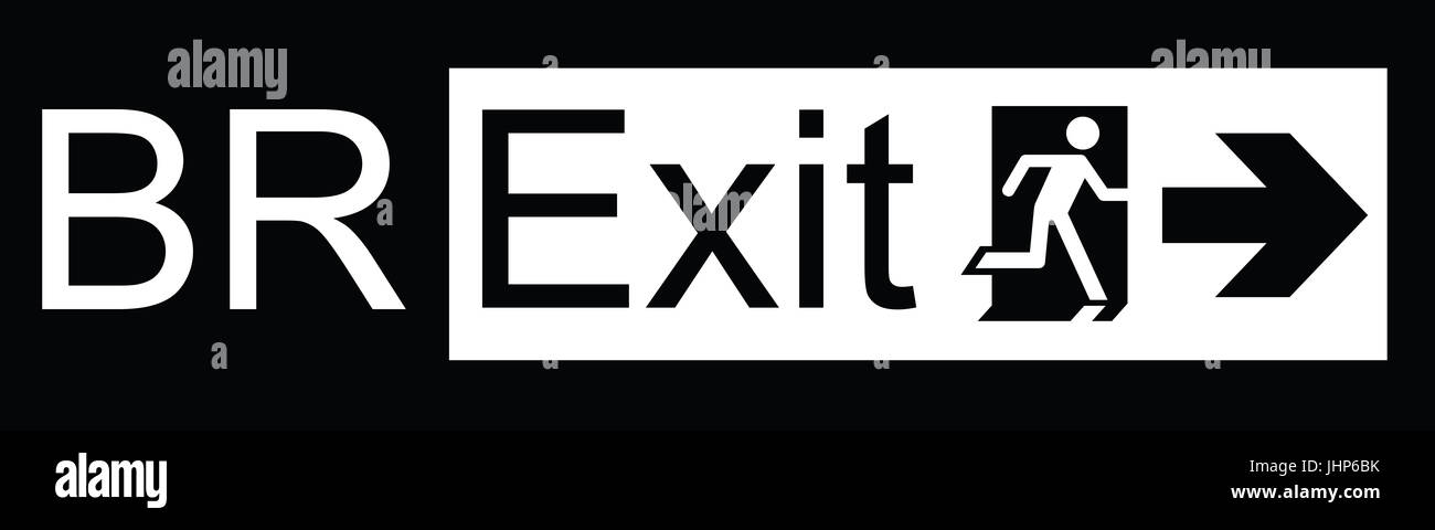 Brexit exit sign representing the United Kingdom exit from the European ...