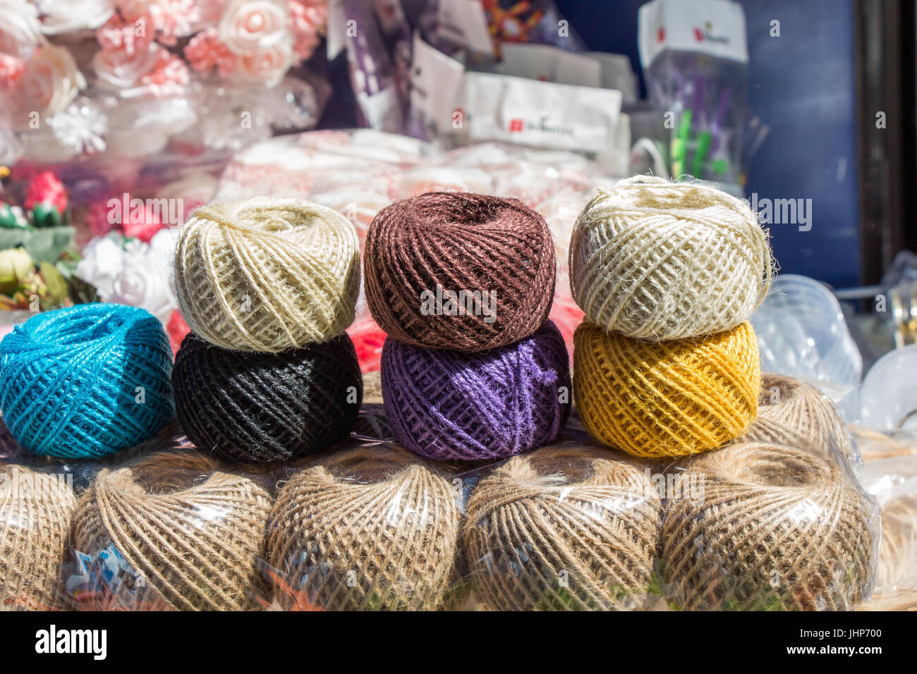 Set or rolls of colotful string Stock Photo - Alamy