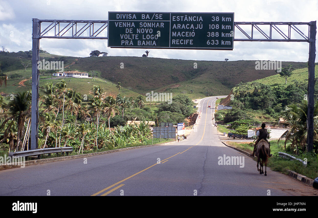 Green line; old coconut highway; Bahia; Brazil Stock Photo - Alamy