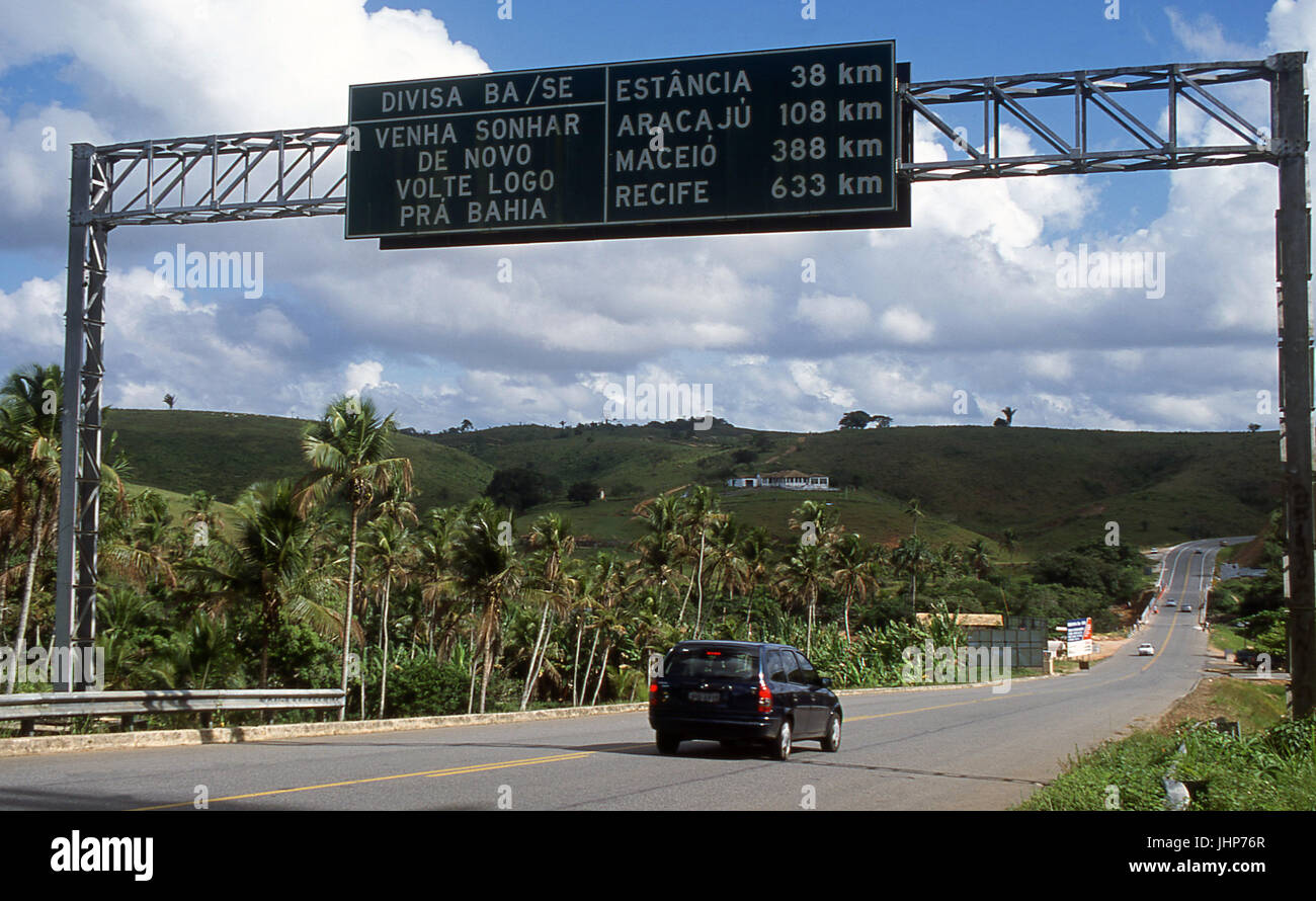 Green line; old coconut highway; Bahia; Brazil Stock Photo - Alamy