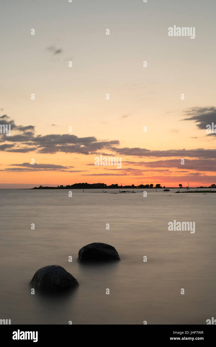 Sunset over Ocean in Gotland, Sweden Stock Photo - Alamy