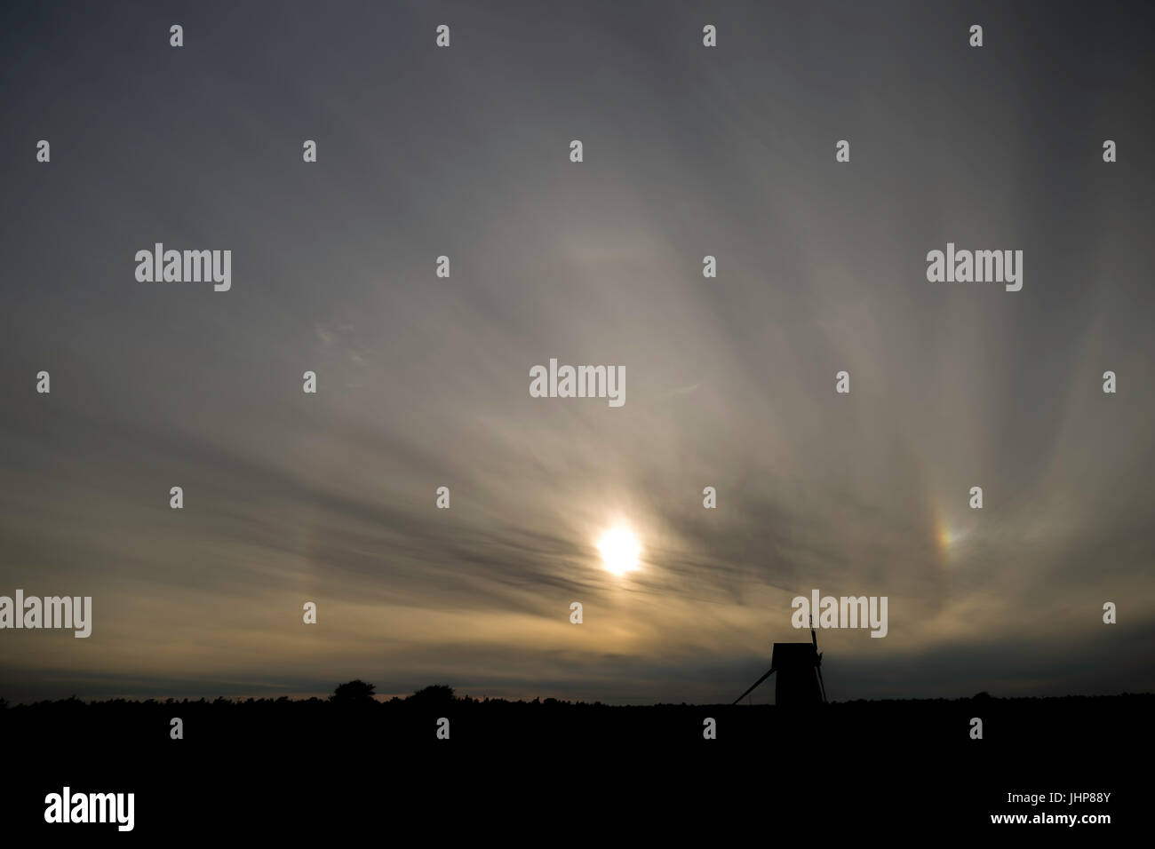 Halo optical phenomenon by Windmills on Gotland, Sweden Stock Photo - Alamy