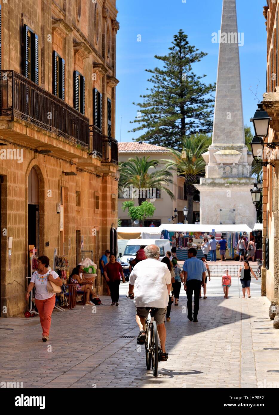 Ciutadella street scene menorca minorca Stock Photo - Alamy