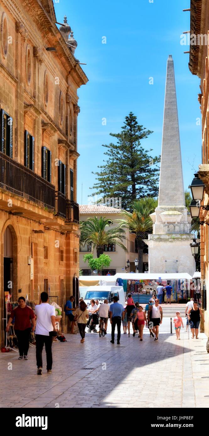 Ciutadella street scene menorca minorca Stock Photo - Alamy