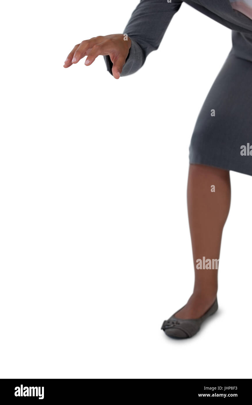 Mid section of businesswomans hand reaching forward Stock Photo - Alamy