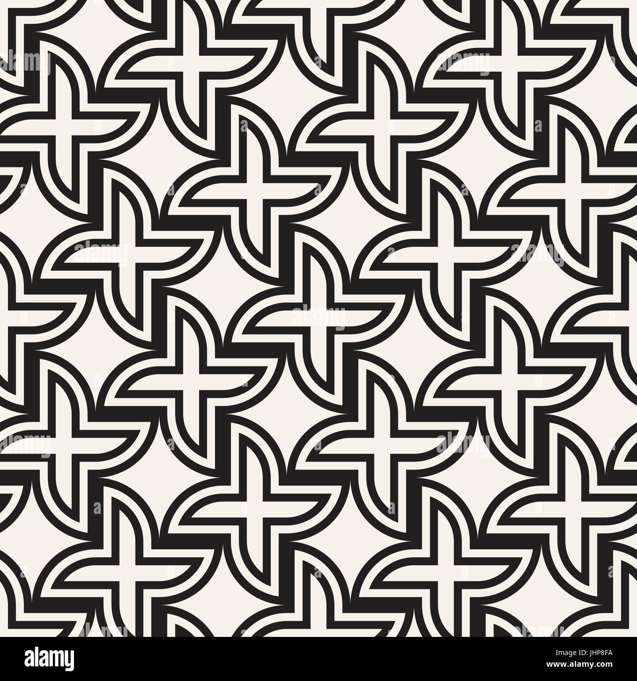 Vector seamless cross tiling pattern. Modern stylish geometric lattice ...