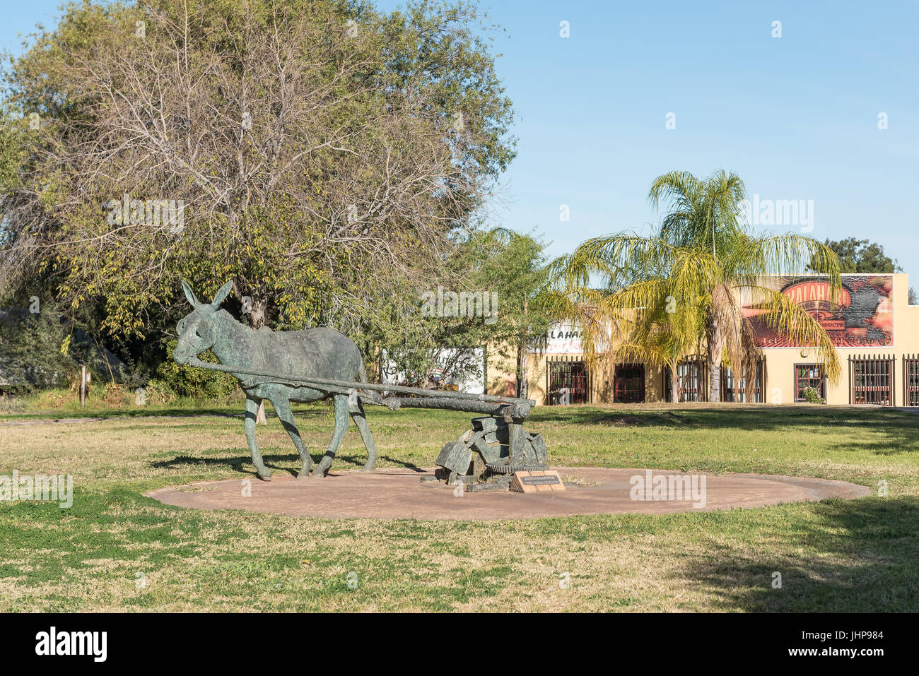 UPINGTON, SOUTH AFRICA - JUNE 11, 2017: The donkey monument in Upington ...