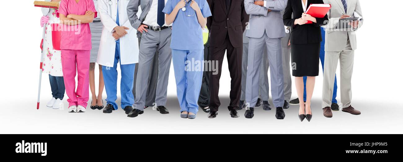 Digital composite of Group of People with various jobs careers standing ...