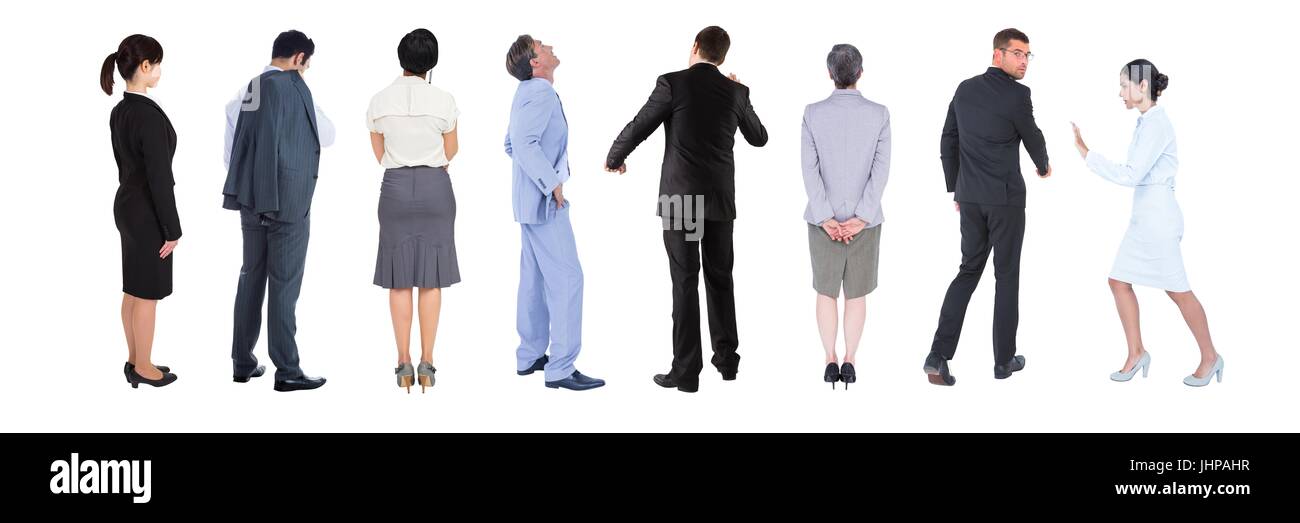 Digital composite of Group of Business People standing with white ...