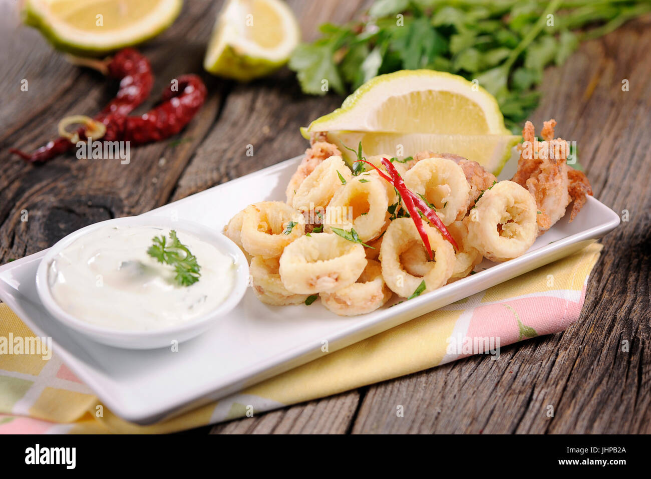 Deep Fried Calamari Rings Stock Photo - Alamy
