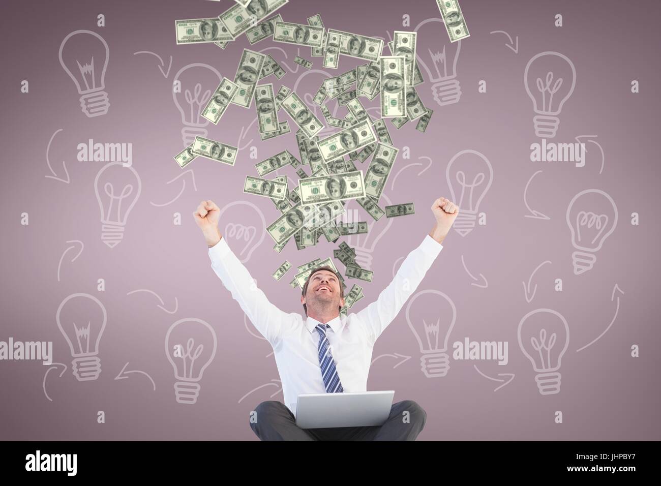 3d white man money rain hi-res stock photography and images - Alamy