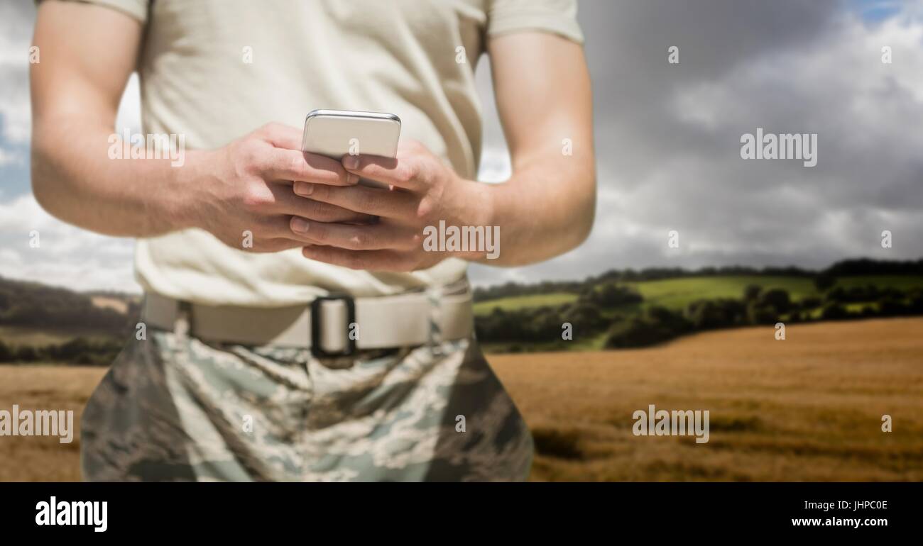 Soldier field phone hi-res stock photography and images - Alamy
