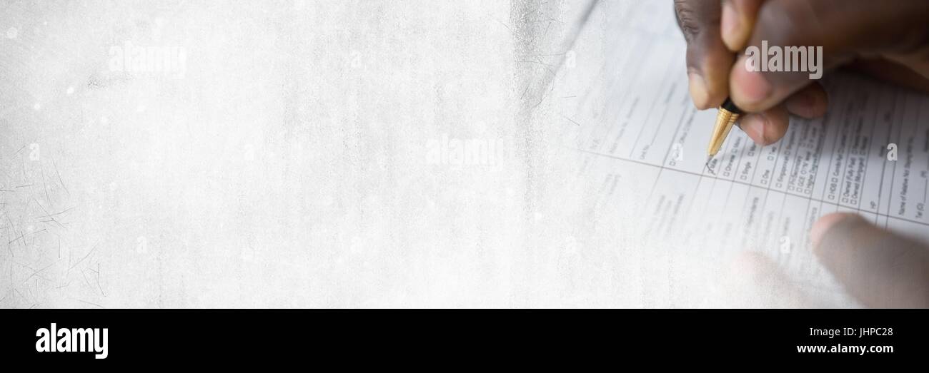 Digital composite of Hand Signing Paper Agreement with transition Stock ...