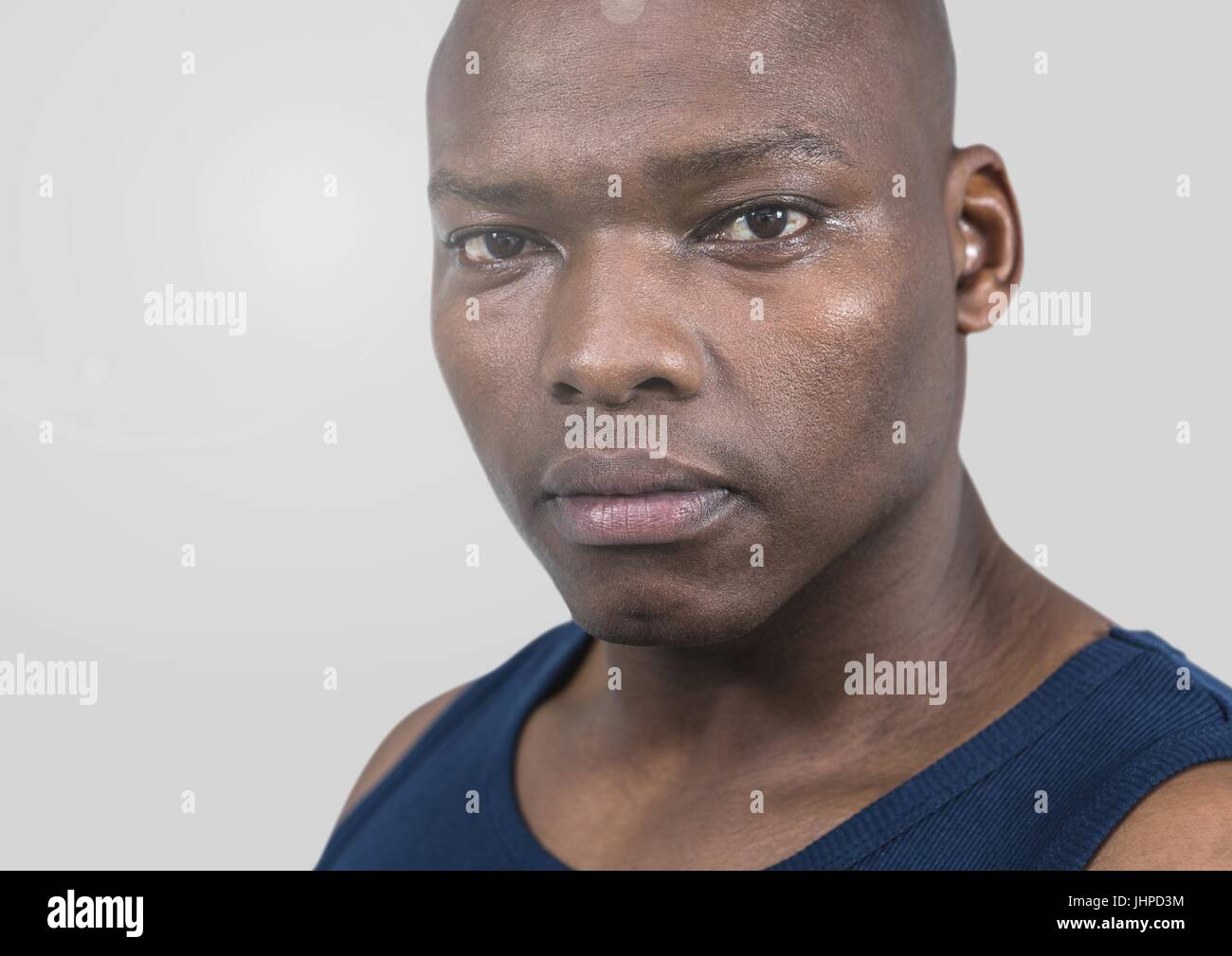 Digital composite of Portrait of Man with grey background Stock Photo ...