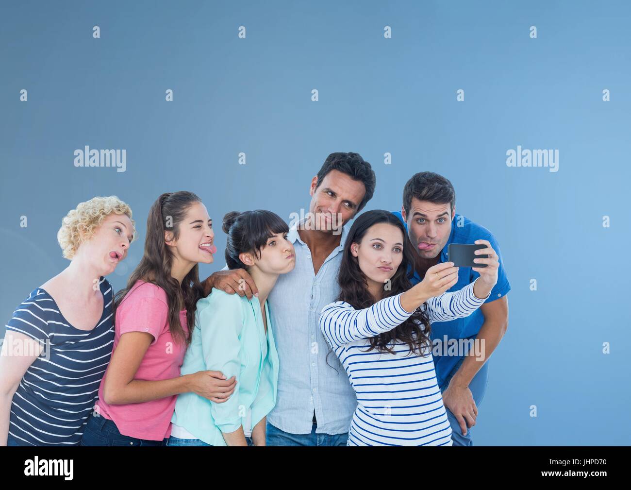 Digital composite of Group of people taking a funny silly selfie in ...
