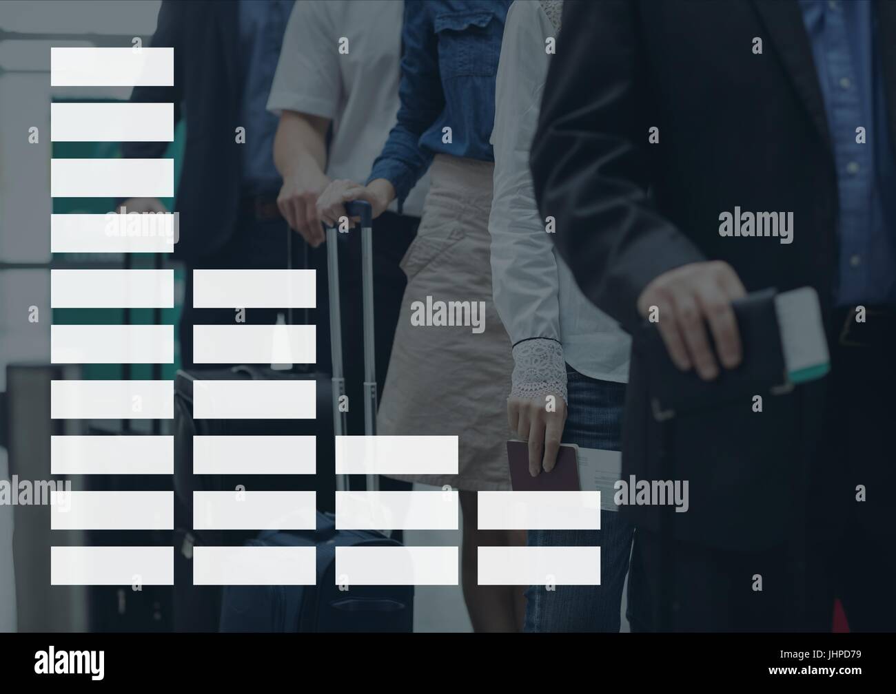 Digital composite of Info graphics against people background Stock ...
